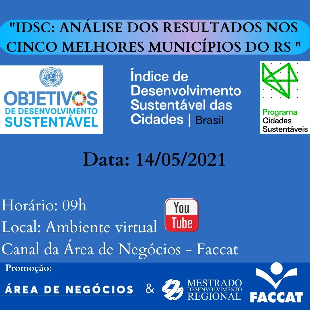 Um bate-papo sobre IDSC nesta sexta | FACCAT - Faculdades Integradas de Taquara/RS